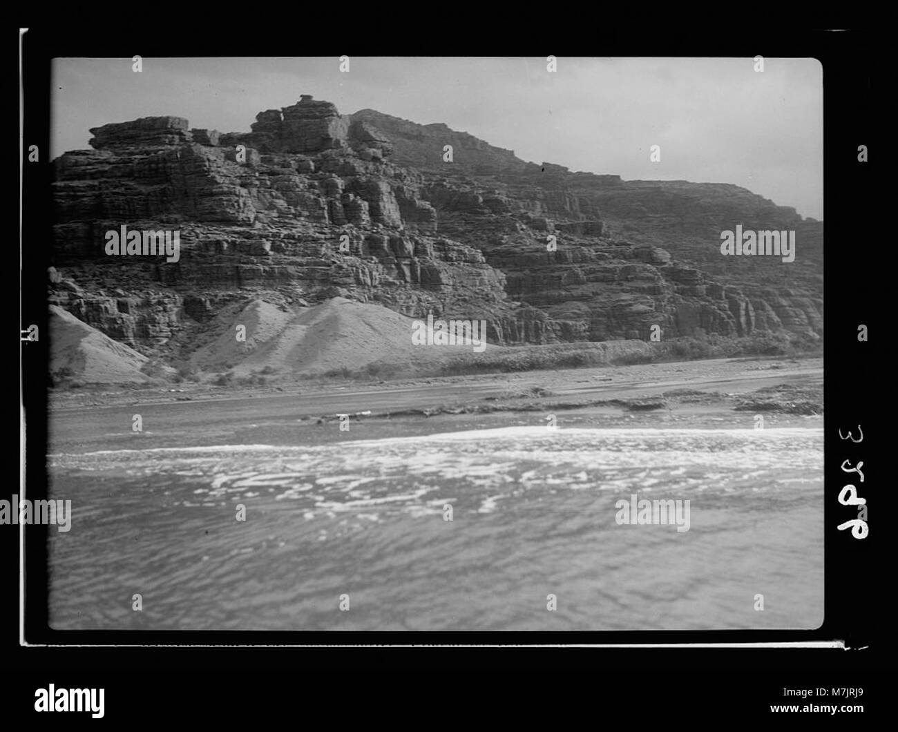 A photograph of a motorboat trip around the Dead Sea, showing the rock ...