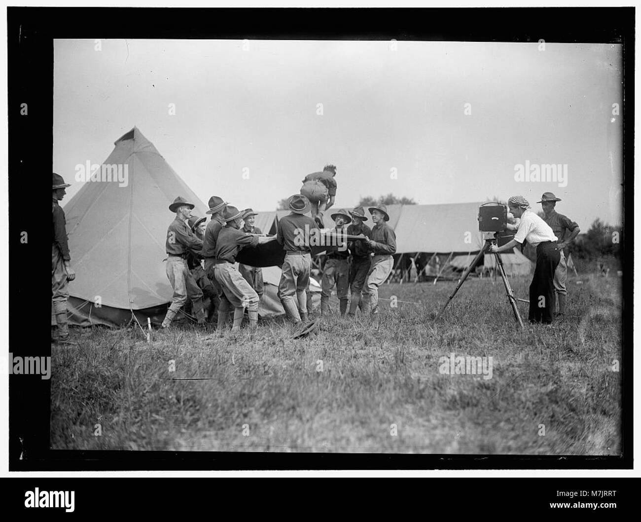 This image shows the National Guard of D.C. performing field tactics ...