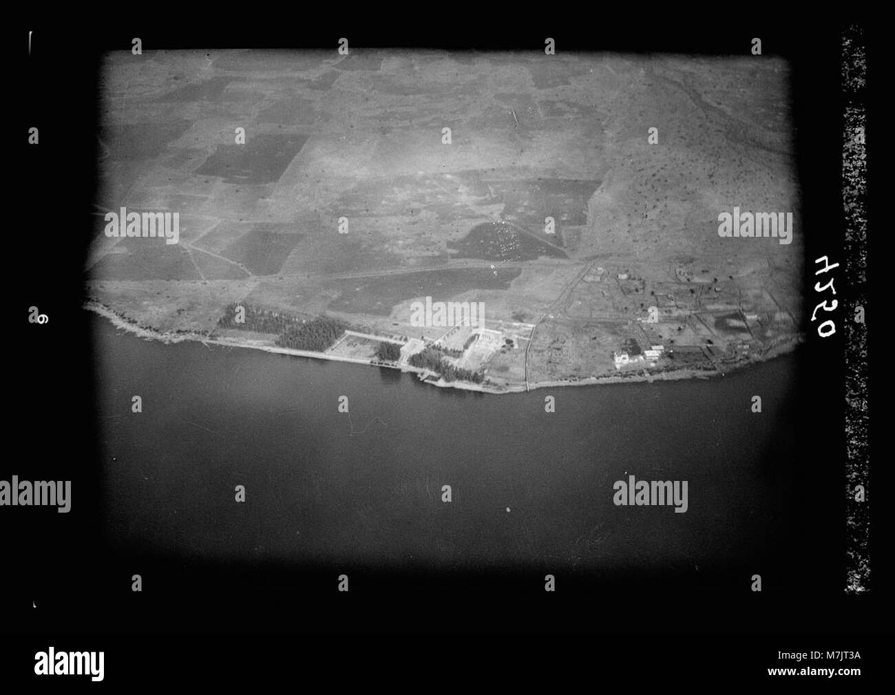 An aerial view of Palestine, capturing Capernaum and the north shore of ...
