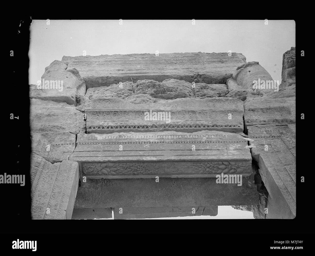 A detailed image of the carved lintel above the main entrance of the ...