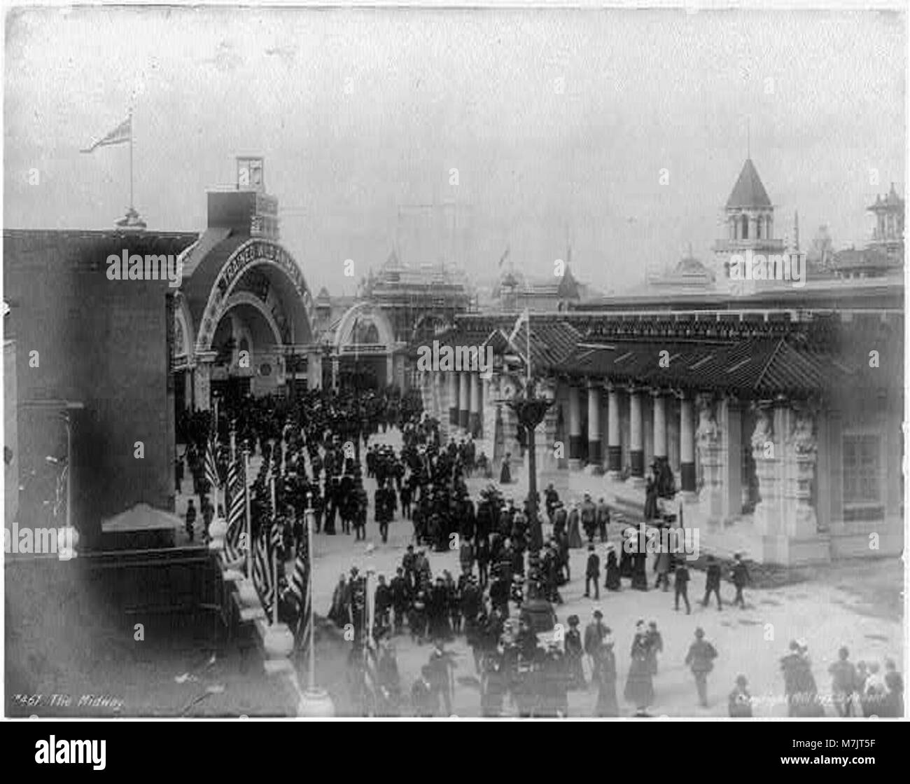 A view of the Midway at the 1901 Pan-American Exposition in Buffalo ...