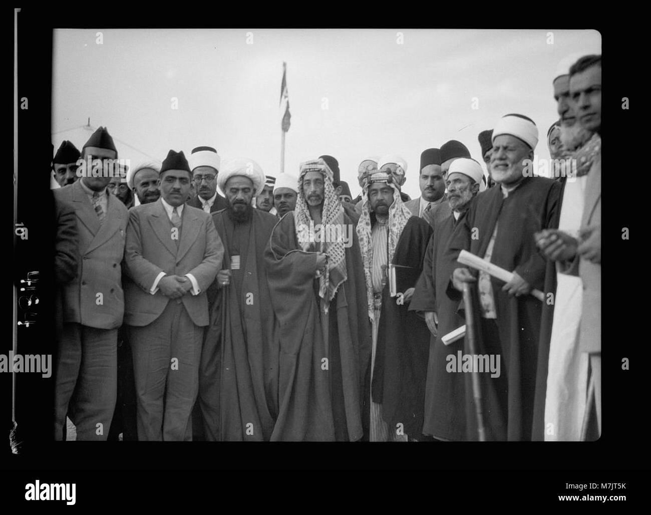 Pan-Islamic conference gathers at Shunet Nimrin, Transjordan. King Ali ...
