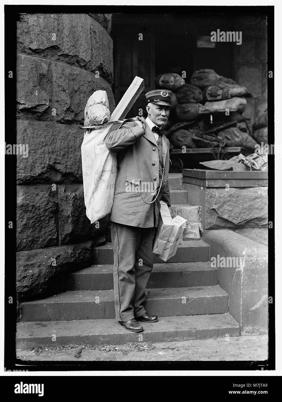 This image depicts the U.S. Post Office Department’s parcel post ...