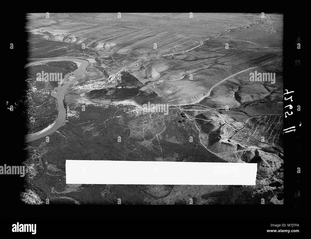 An aerial photograph showing views of Palestine, including the Jordan ...