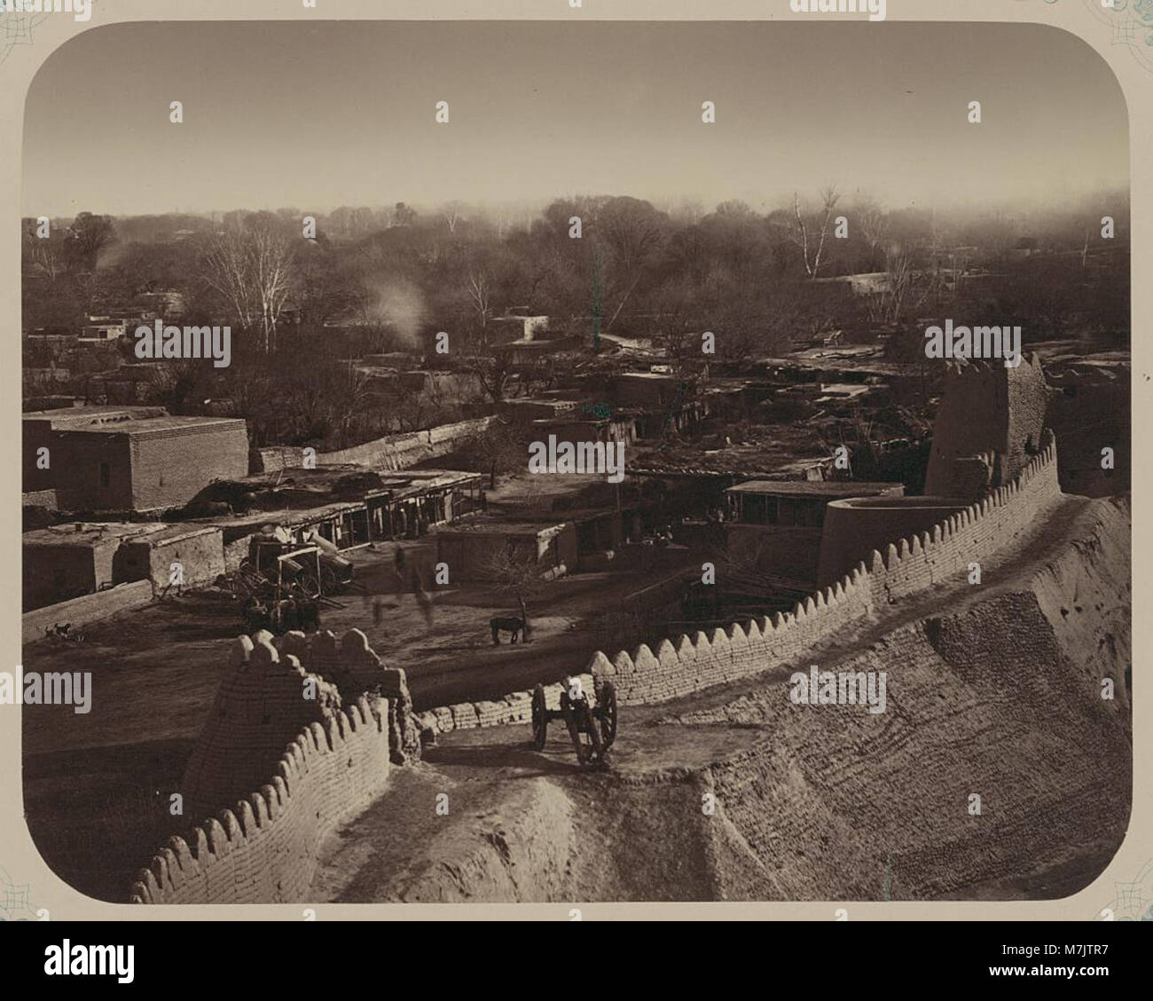 Photograph of the bazaar square in Khodzhend, Syr-Darya region, showing ...