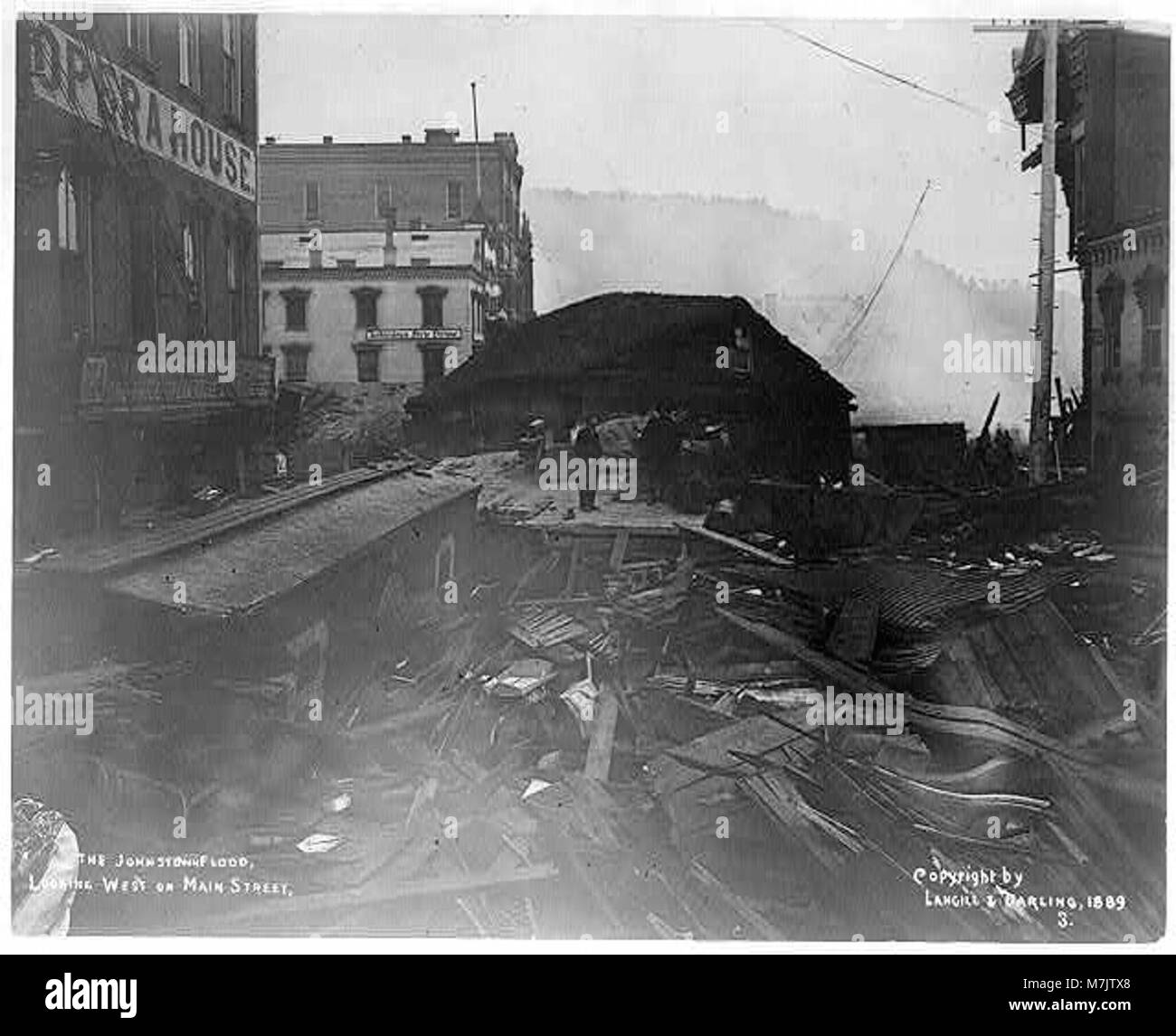 The Johnstown flood, looking west on Main Street LCCN2002707062 Stock ...