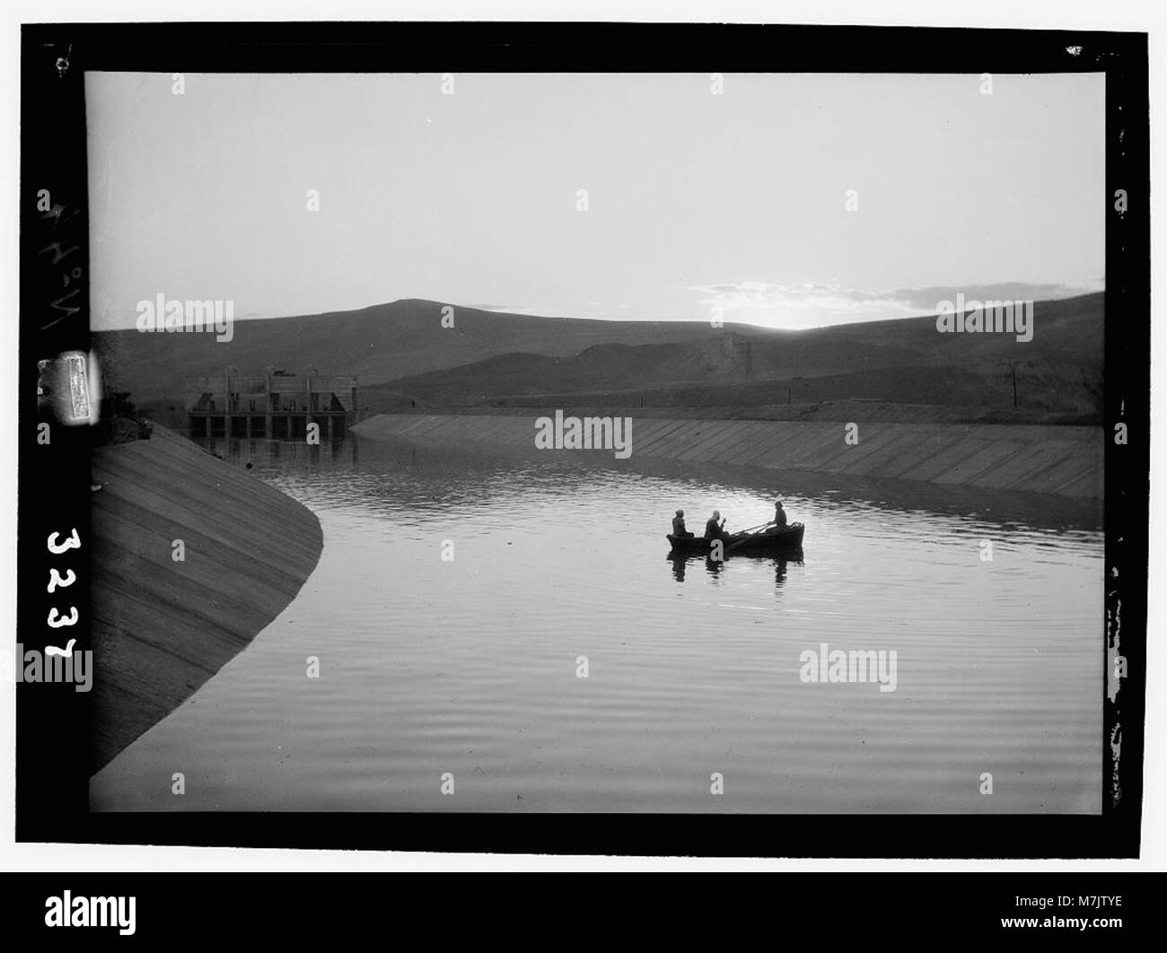 A sunset view of the Palestine Electric Corporation Power Plant, also ...