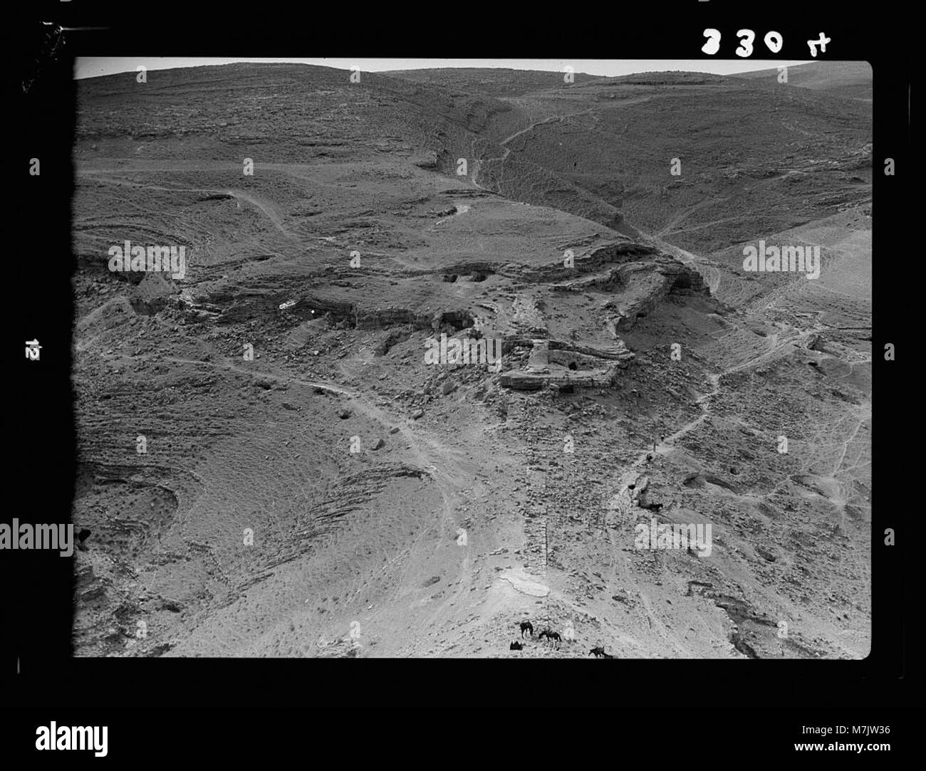 This image shows the ruins of Machaerus, located east of the Dead Sea ...