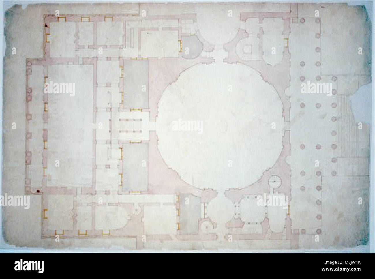 A detailed architectural plan of the United States Capitol's rotunda ...