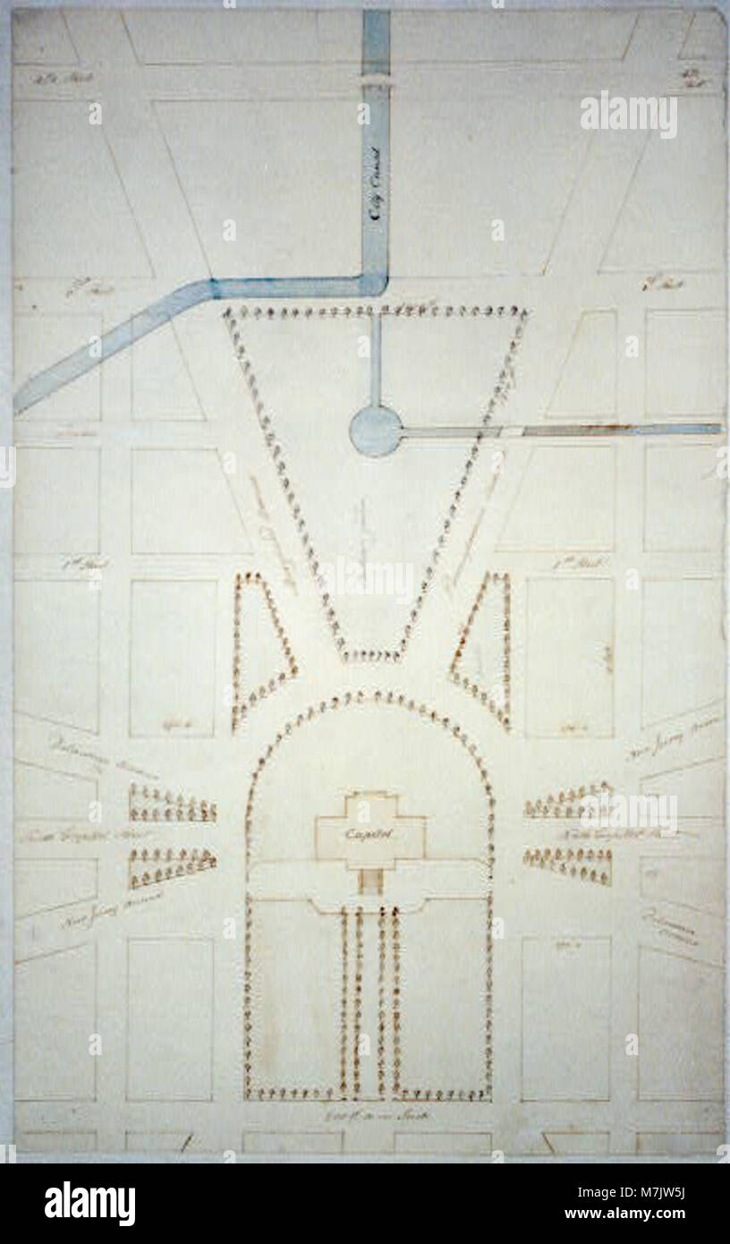 A detailed site plan of the United States Capitol grounds in Washington ...