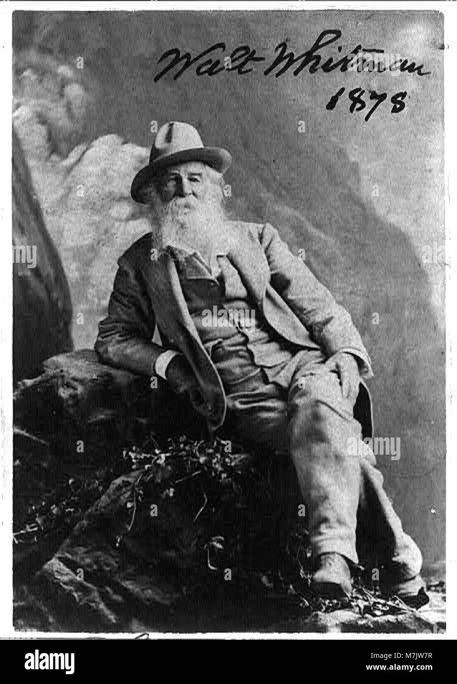 A portrait of Walt Whitman, the renowned American poet, taken during ...
