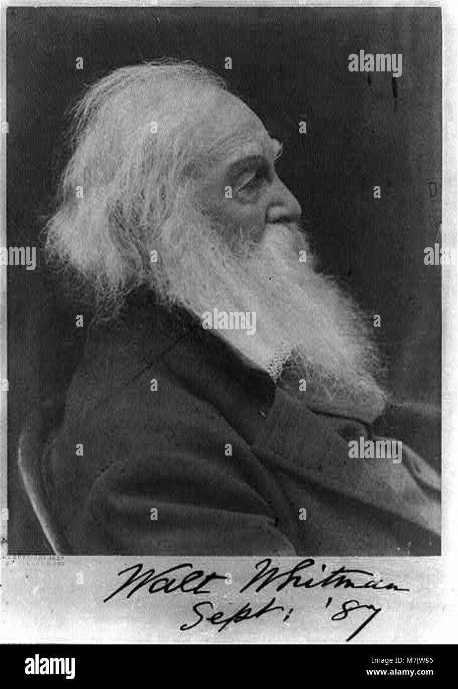 A historical image of Walt Whitman, an iconic American poet, known for ...
