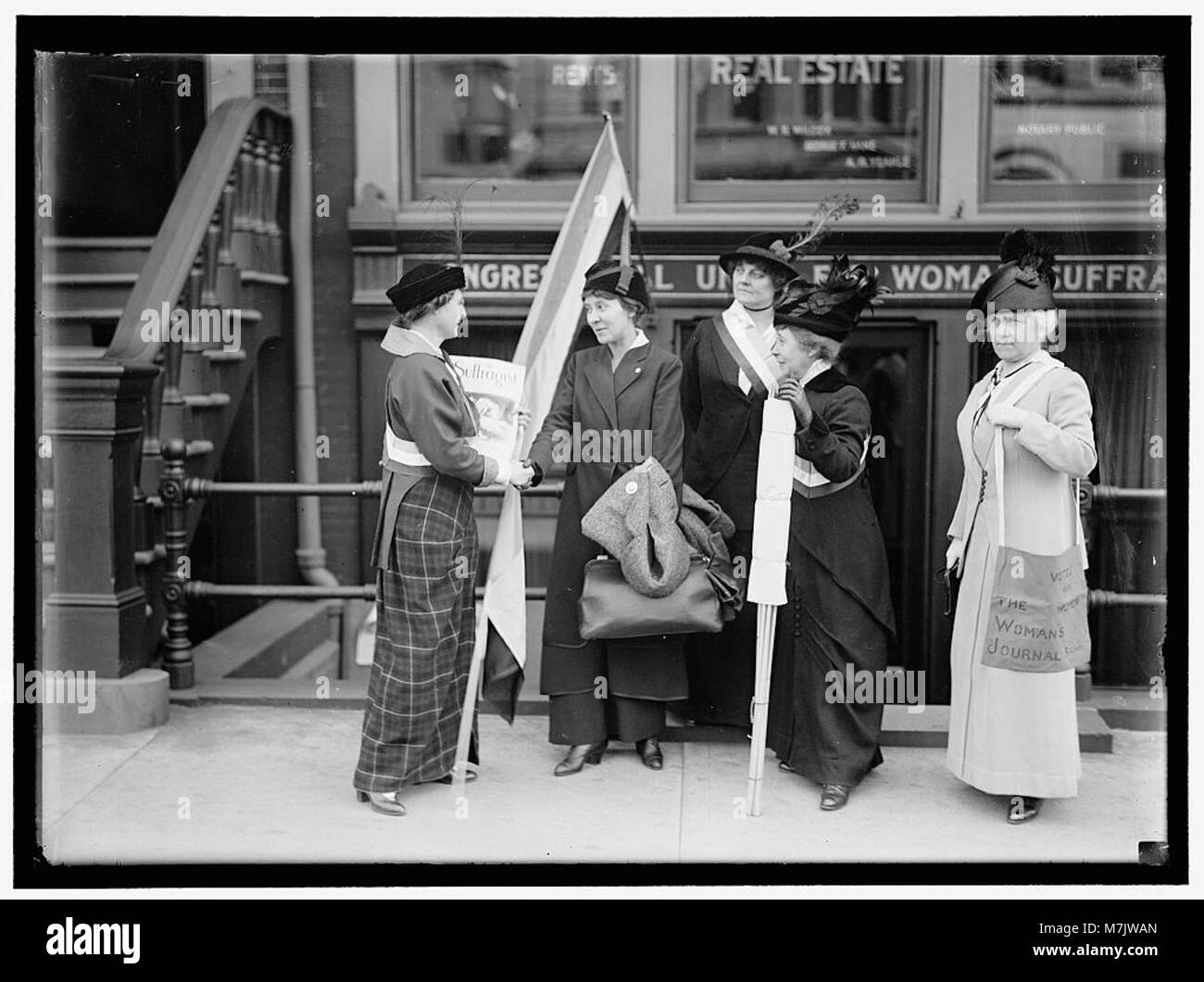 A historical photograph showing women involved in the political ...