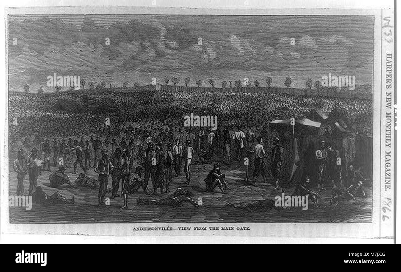 American civil war prison camps Black and White Stock Photos & Images ...