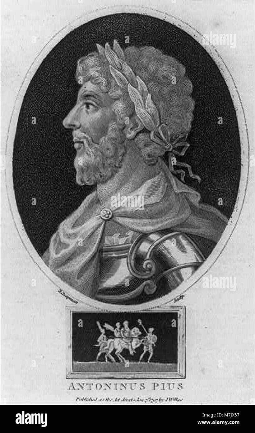 A portrait of Antonius Pius, Roman Emperor from 86 to 161 A.D ...