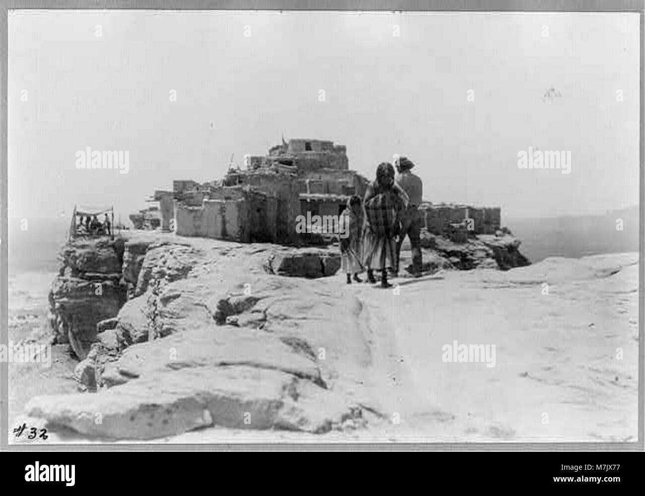 A photograph showing the approach to Walpi, an indigenous Hopi village ...