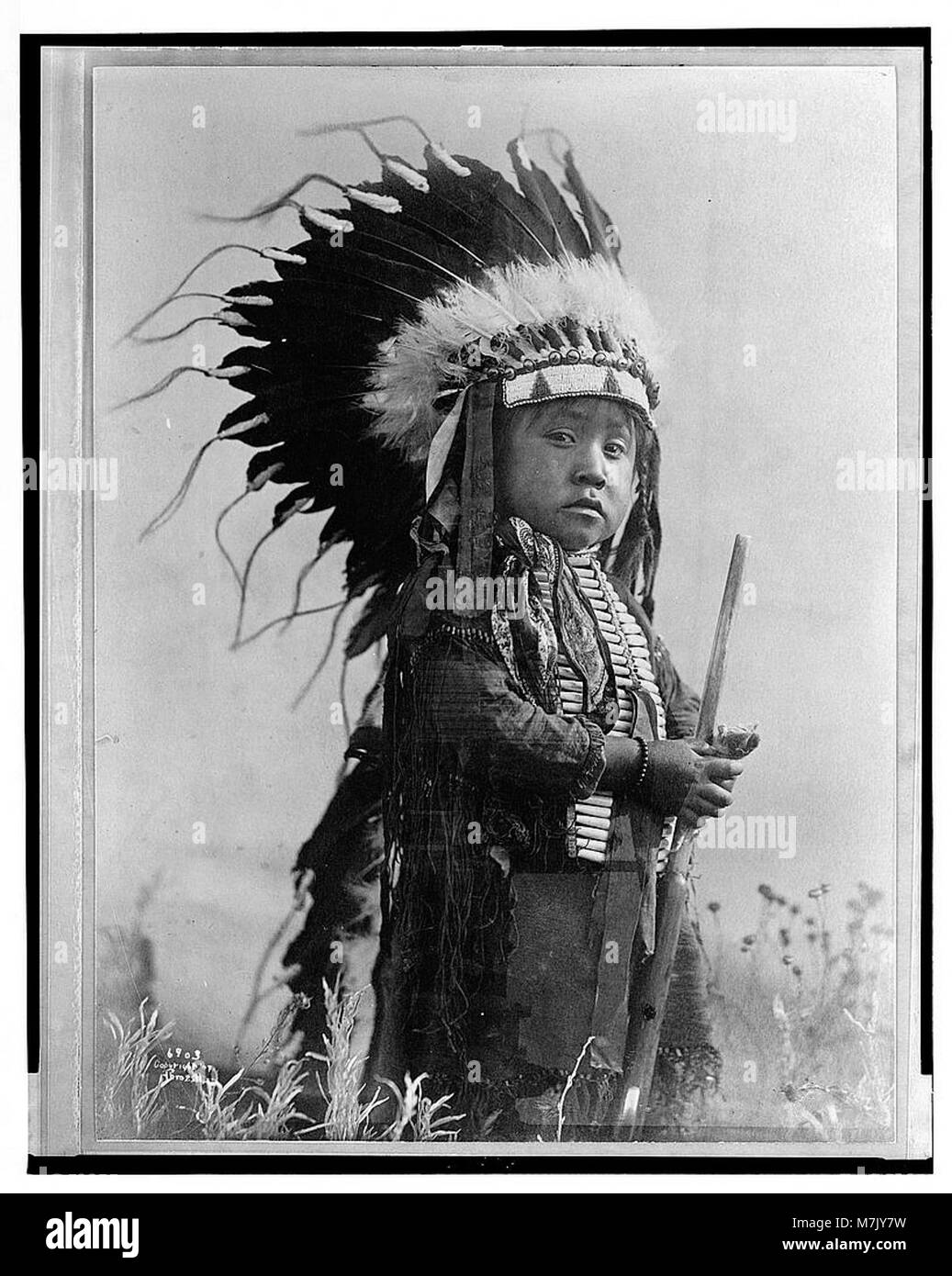 The image represents a depiction of a Cheyenne warrior, imagined as a ...