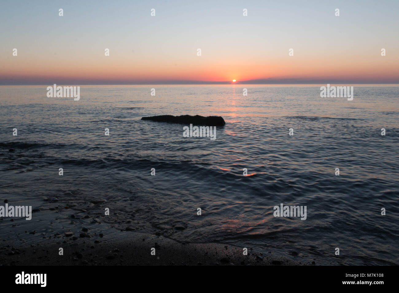 Lake Michigan sunset Stock Photo - Alamy