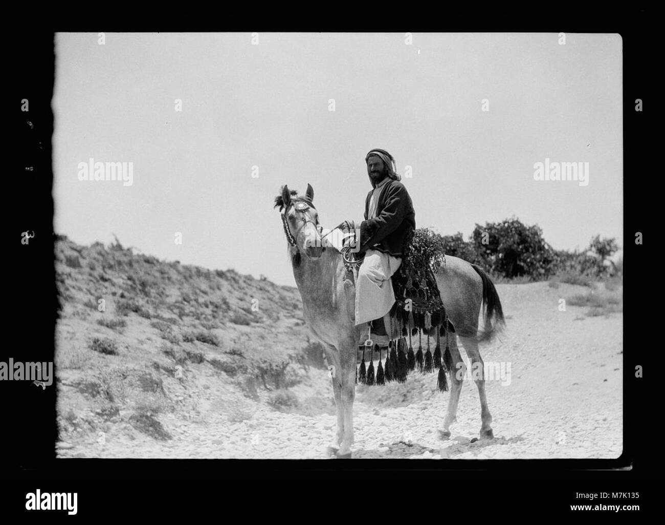 A photograph depicting Syrian Bedouin people from the Damascus district ...