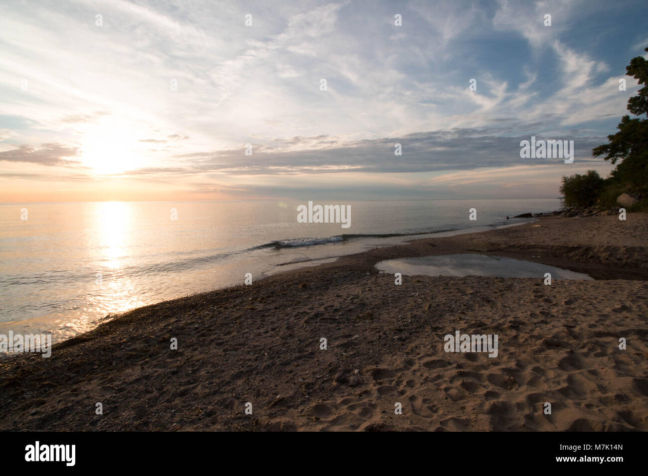 Lake Michigan sunset Stock Photo - Alamy