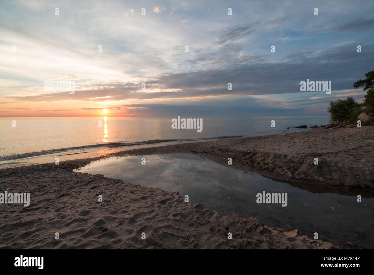 Lake Michigan sunset Stock Photo - Alamy