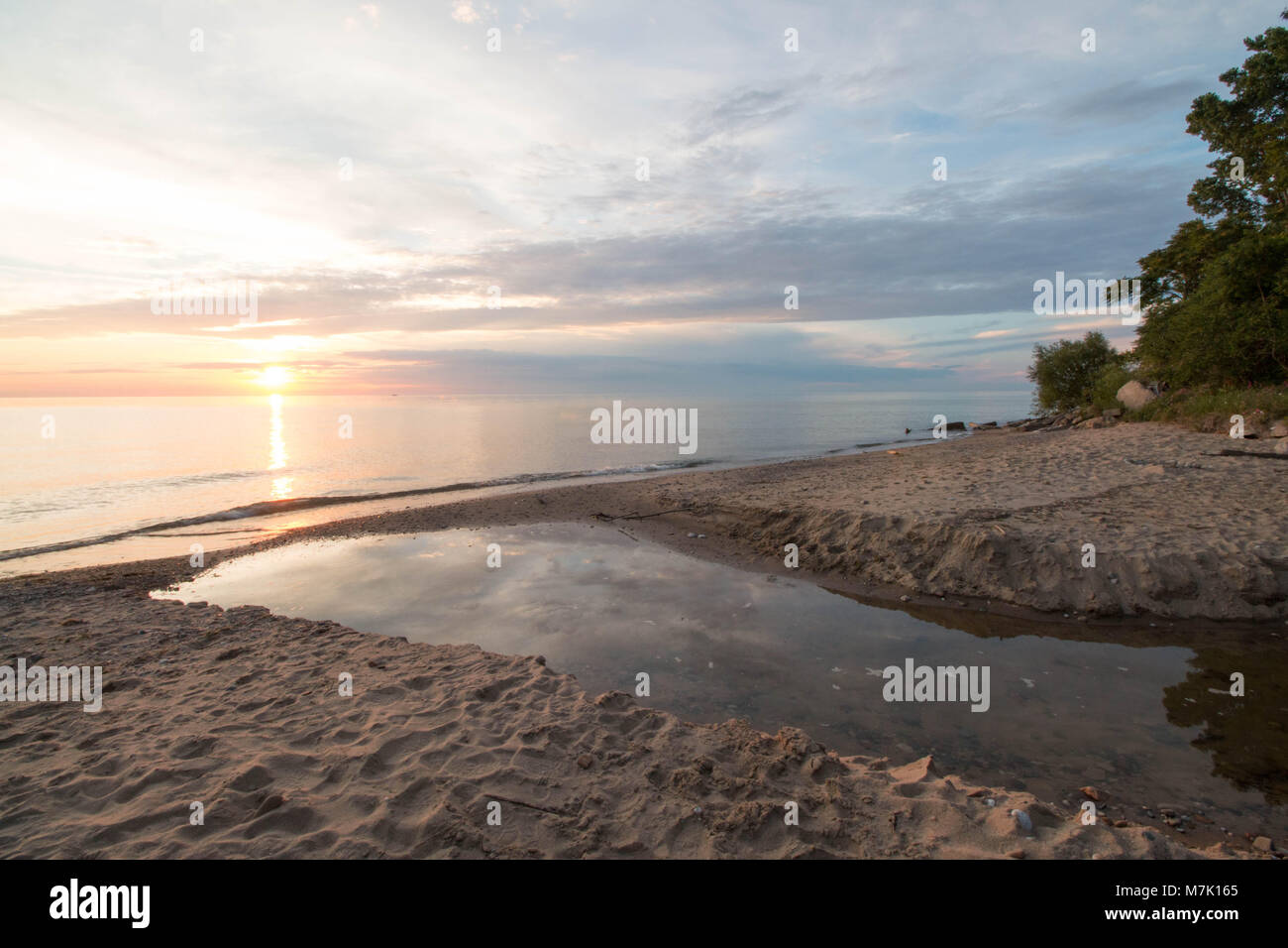 Lake Michigan sunset Stock Photo - Alamy