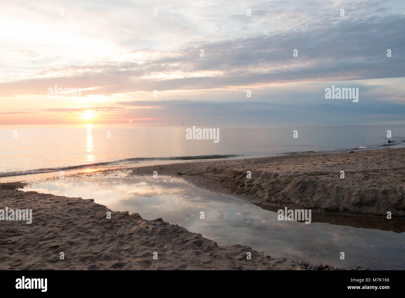 Lake Michigan sunset Stock Photo - Alamy
