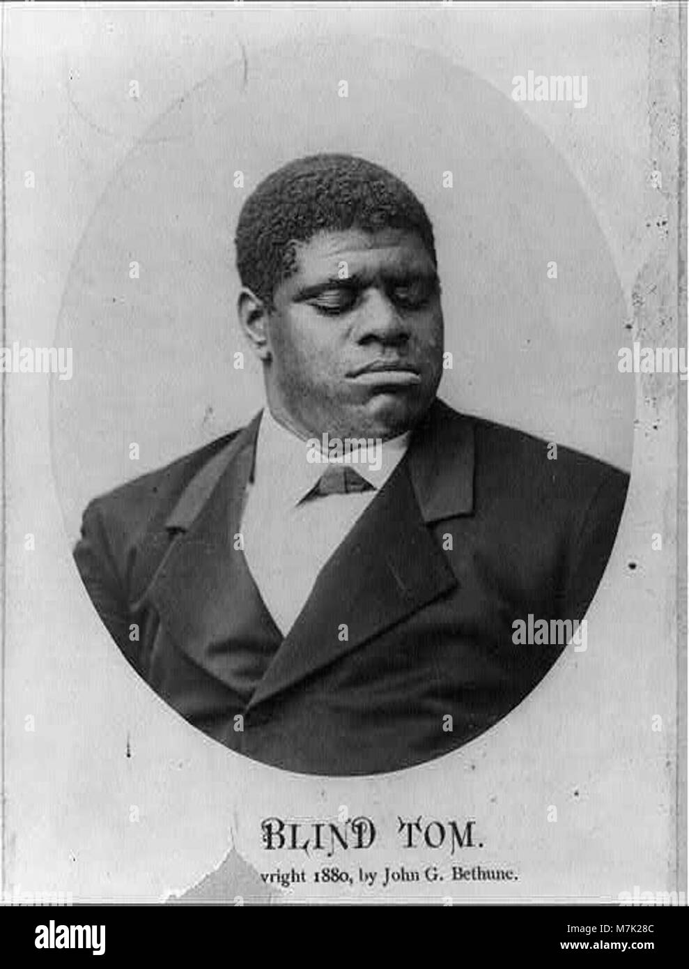 A portrait of Blind Tom, a renowned American pianist and composer, who ...