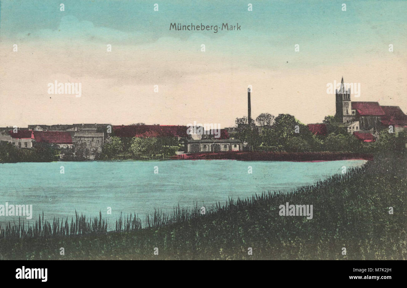 A historical postcard view of Müncheberg, a town in Brandenburg ...