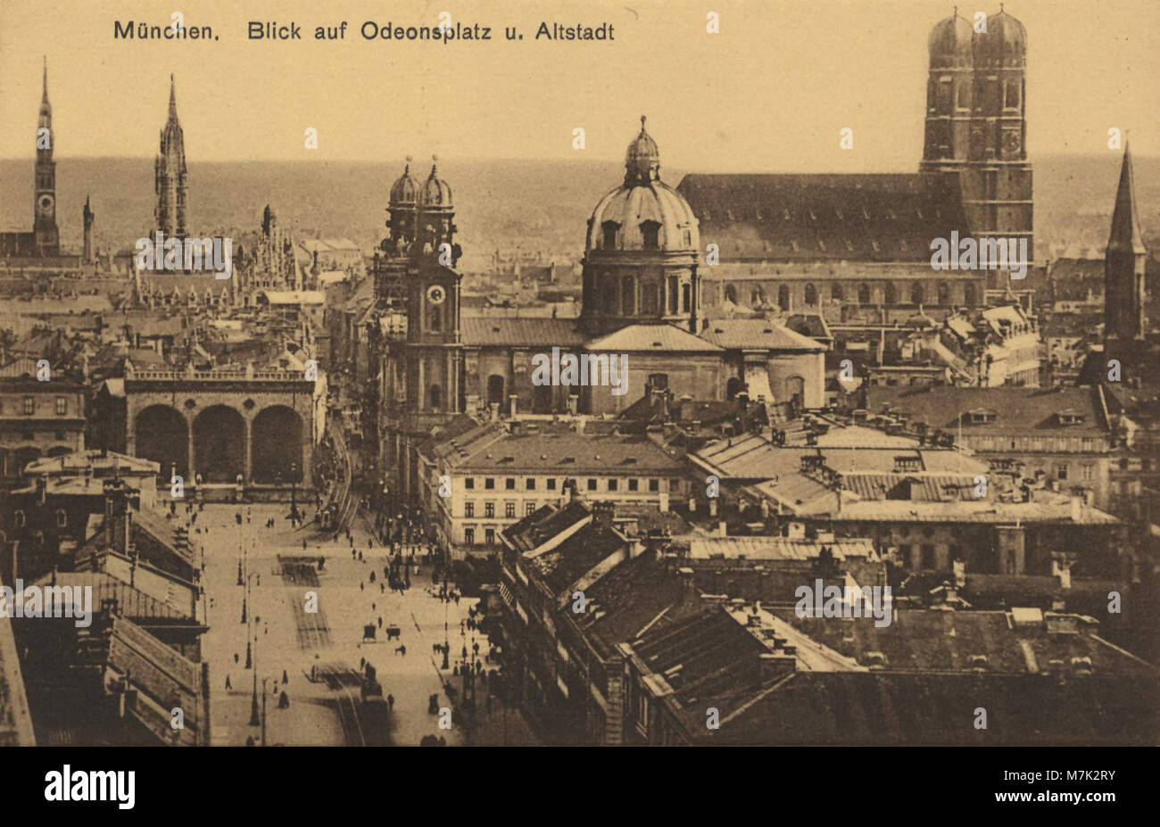 This image shows the Odeonsplatz and Altstadt (Old Town) in Munich ...