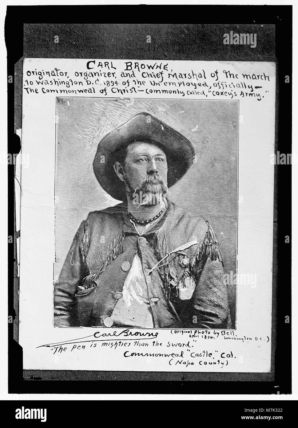 Carl Browne, a leader of Coxey's Army in 1894, a protest march for ...