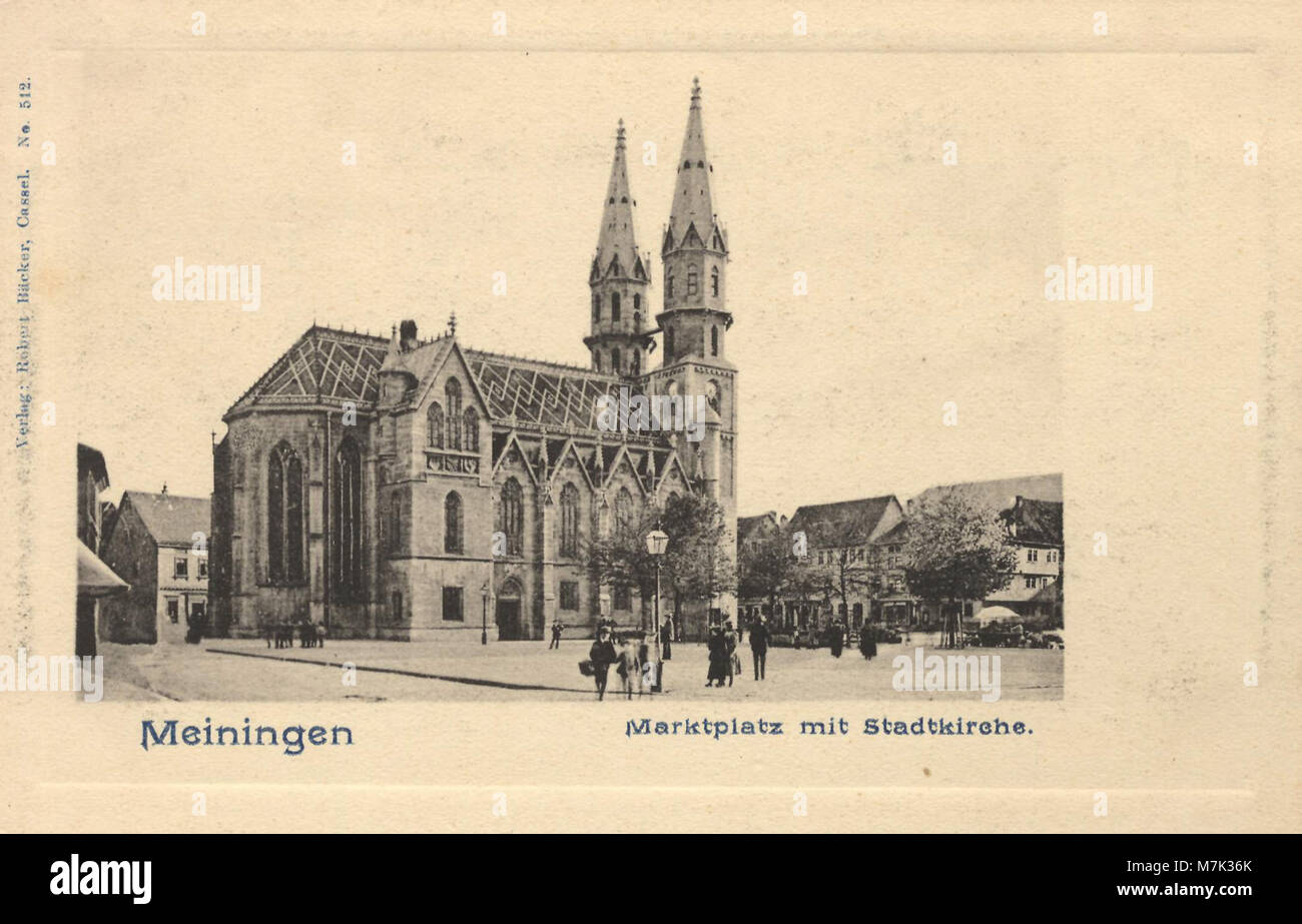 This image shows the Marktplatz (market square) in Meiningen, Thüringen ...