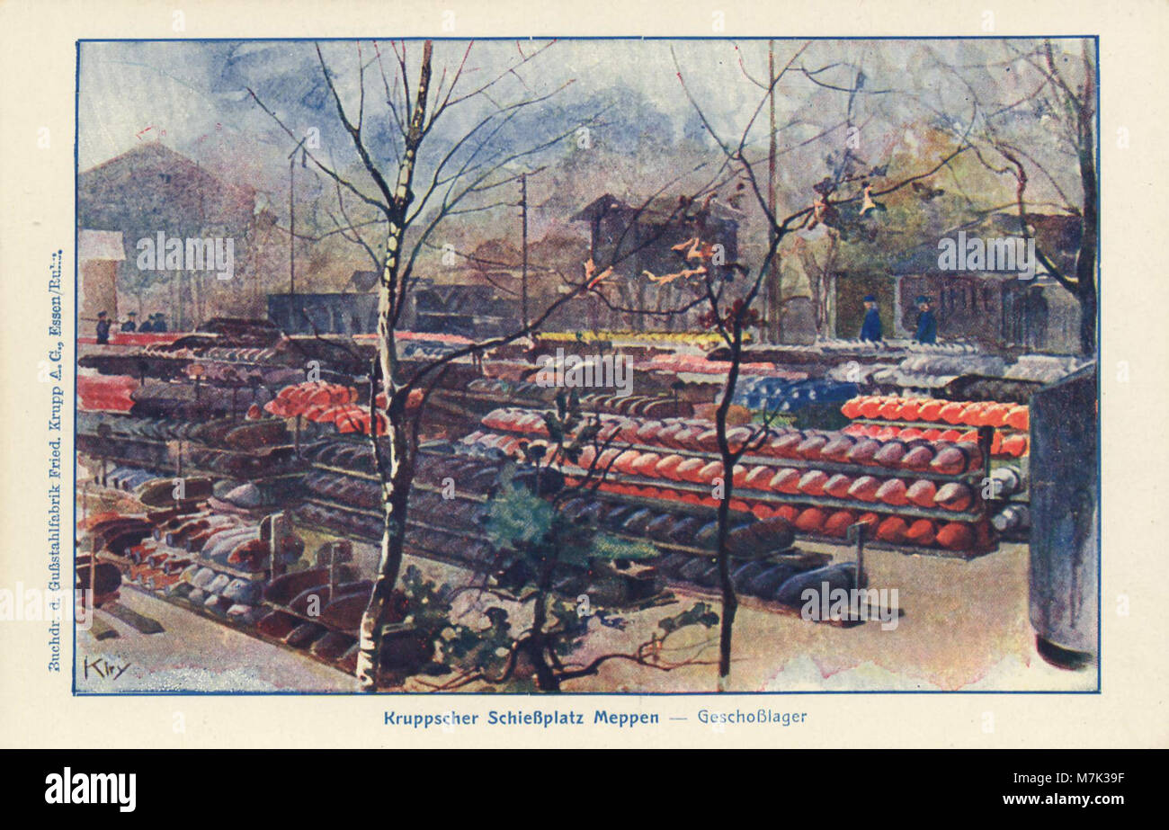 Postcard image from Meppen, Niedersachsen, showing the Krupp shooting ...