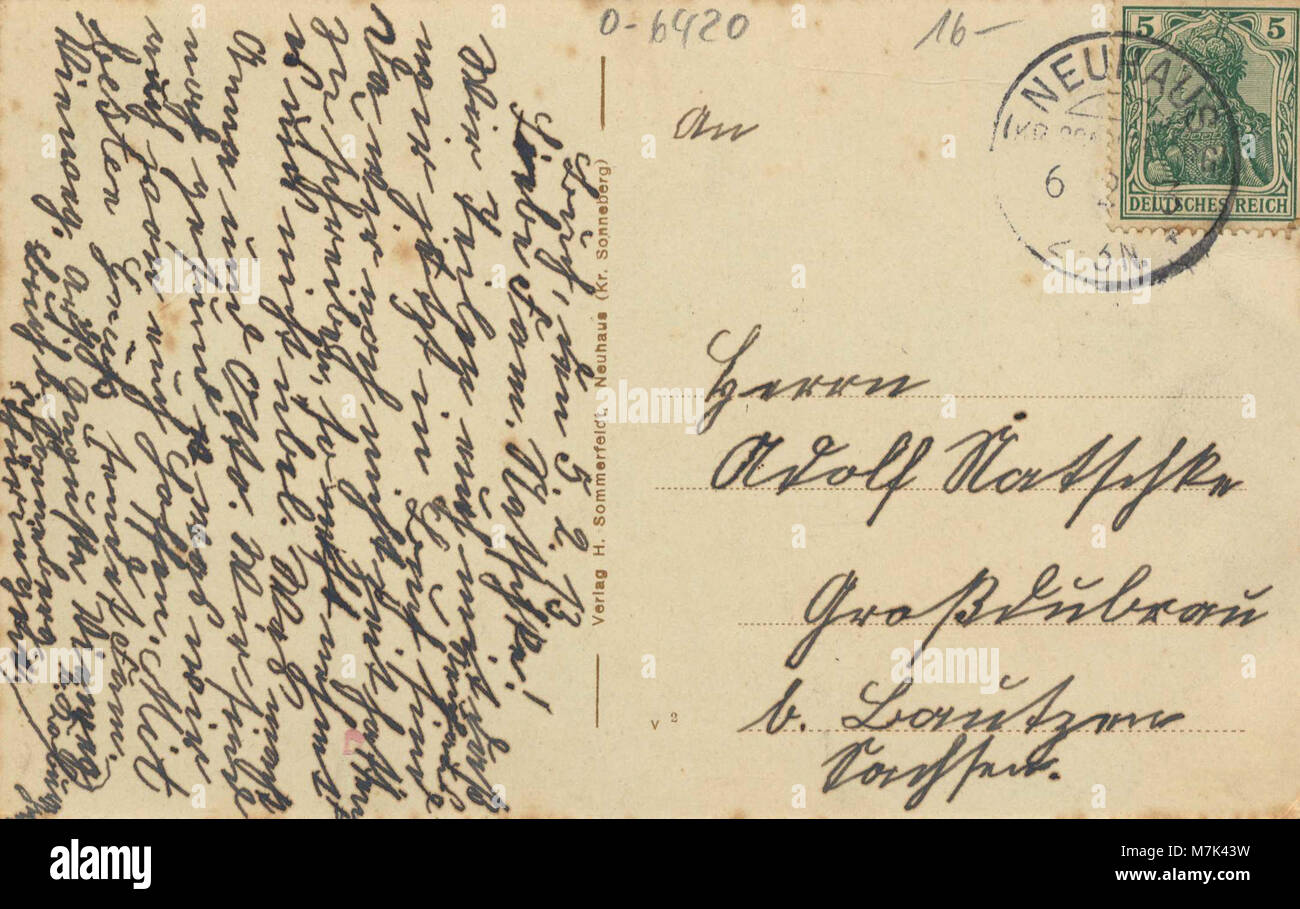 A postcard depicting the city and building views of Neuhaus am Rennweg ...