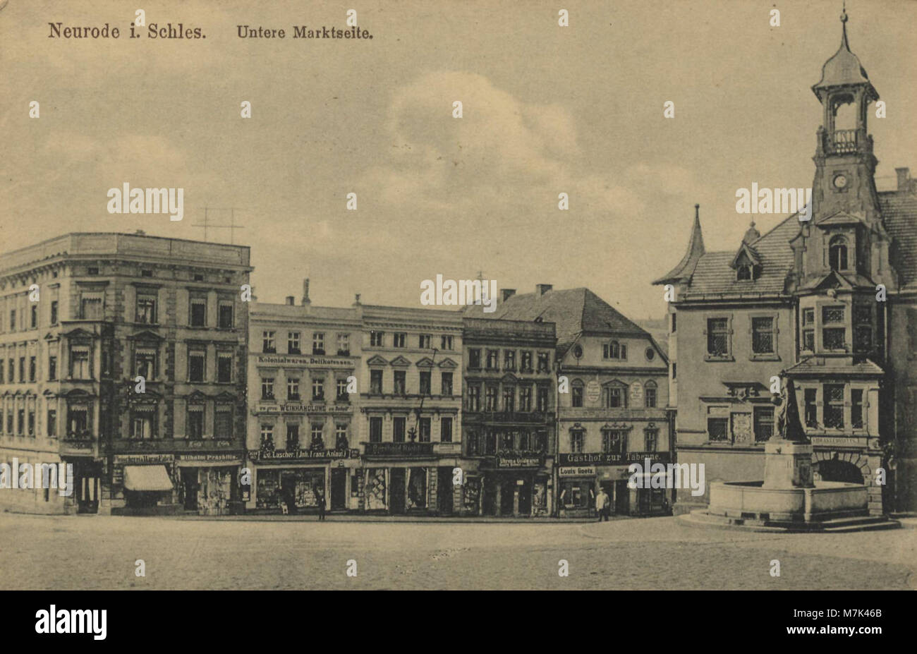 A historic view of Neurode, a town in the Schlesien region of Germany ...