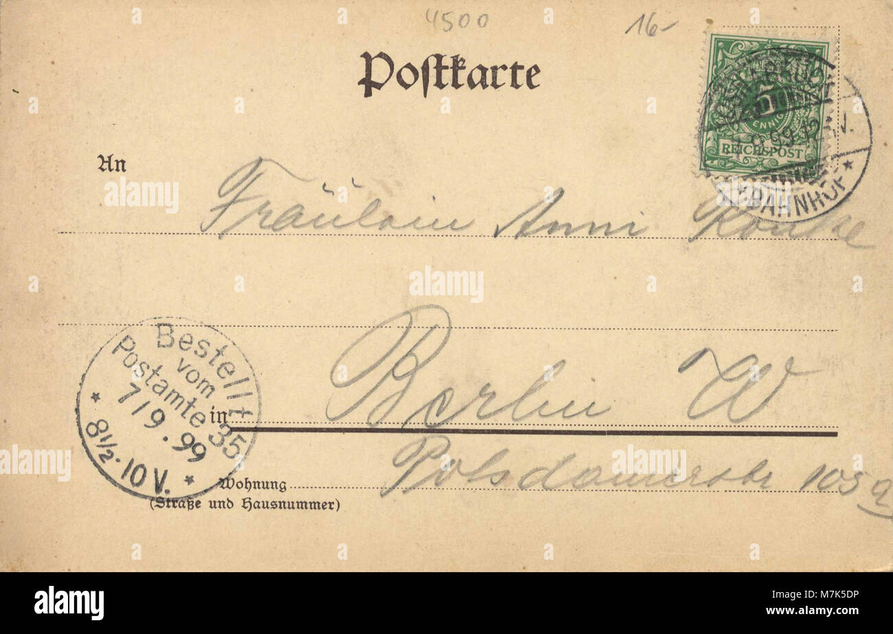 A vintage postcard of the Kaiser-Wilhelm-Denkmal in Osnabrück ...