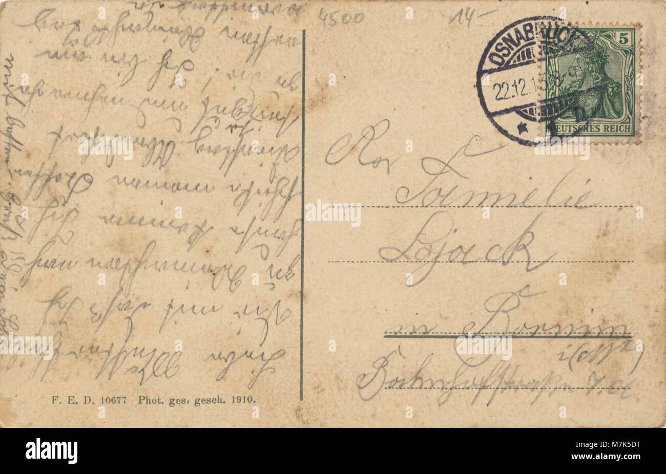 This postcard shows the back of the Kaiser-Wilhelm-Denkmal in Osnabrück ...