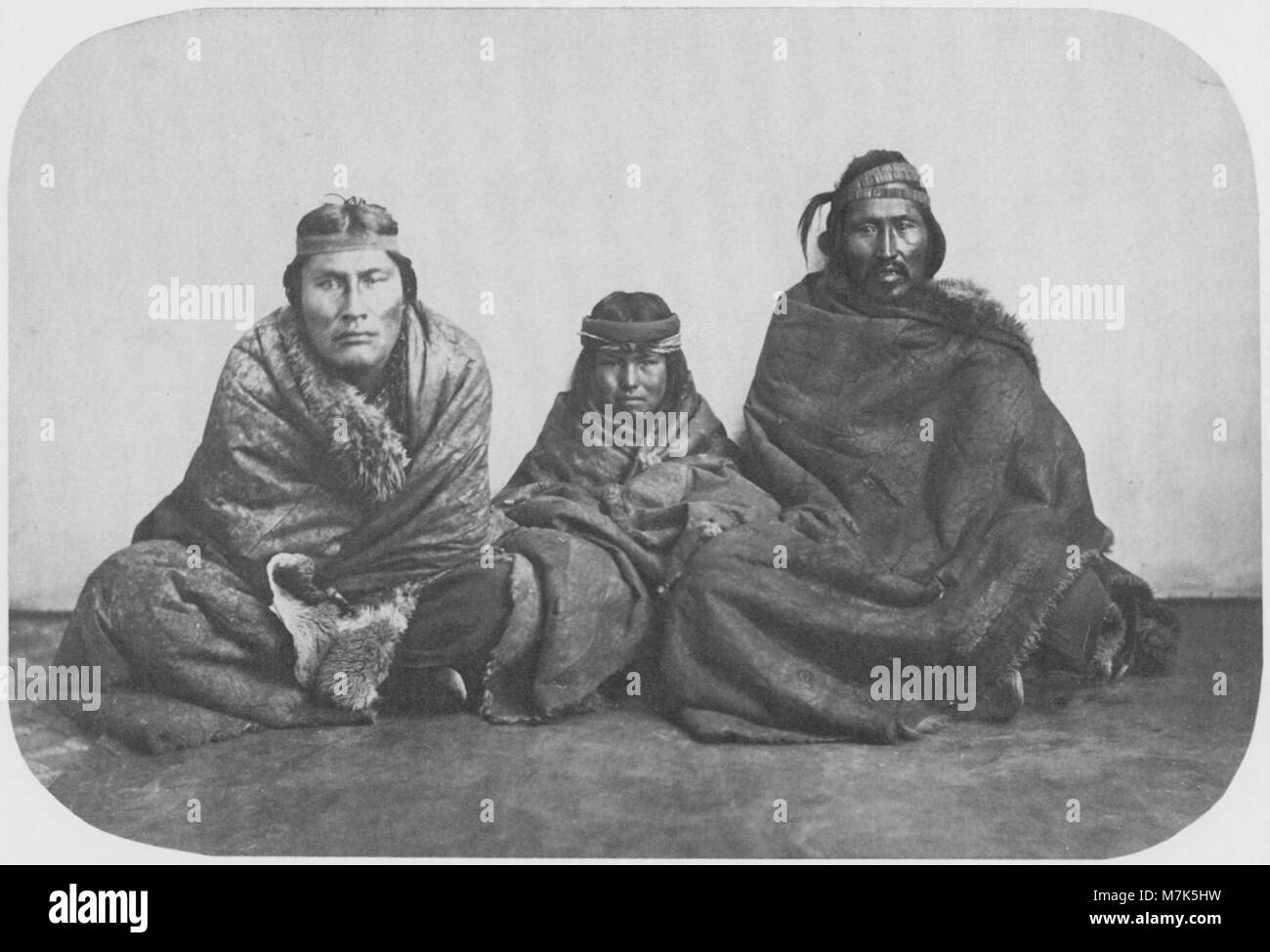 A historical photograph of a family from the Araucanian people of ...