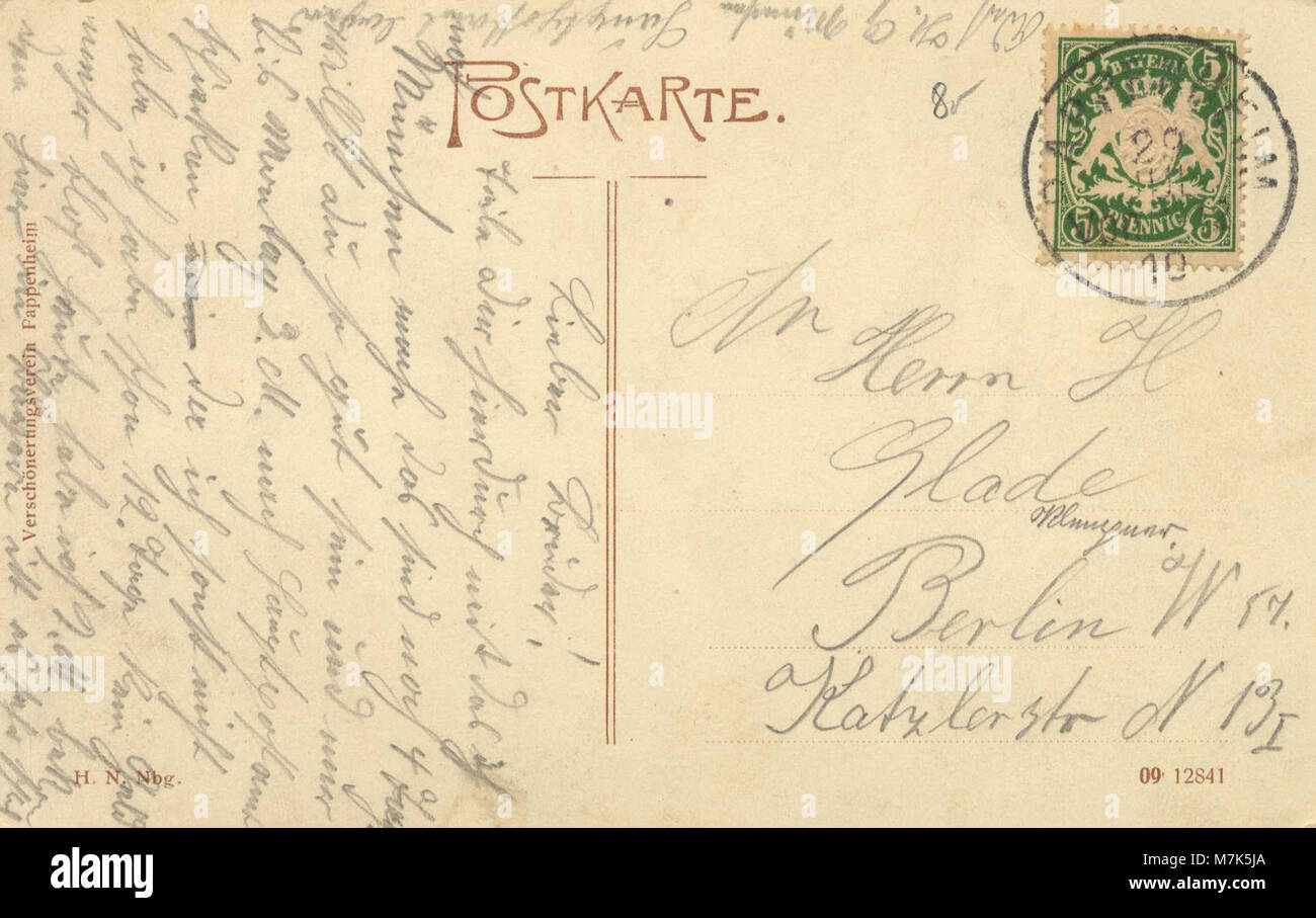 A postcard showing Schloss Pappenheim, a castle in Bavaria, Germany ...