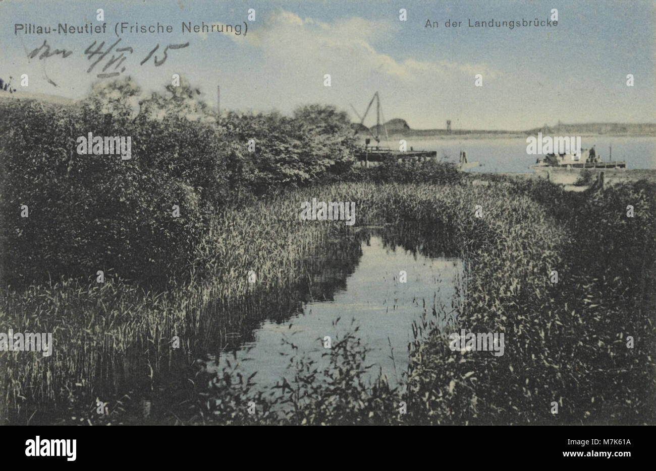 A historical postcard of Pillau (now Baltiysk, Russia) in East Prussia ...