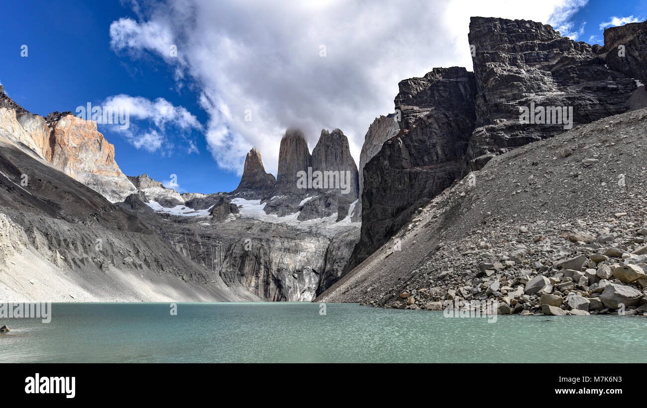 Base of the Towers (Base Las Torres), Torres del Paine National Park ...