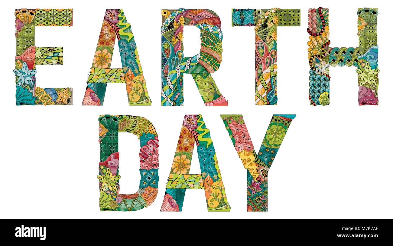 Earth day. Vector decorative zentangle object Stock Vector Image & Art ...
