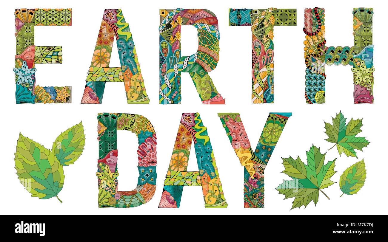 Earth day. Vector decorative zentangle object Stock Vector Image & Art ...