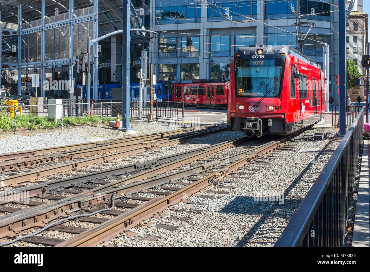 SAN DIEGO, CALIFORNIA, USA - Red Trolley train of the San Diego ...