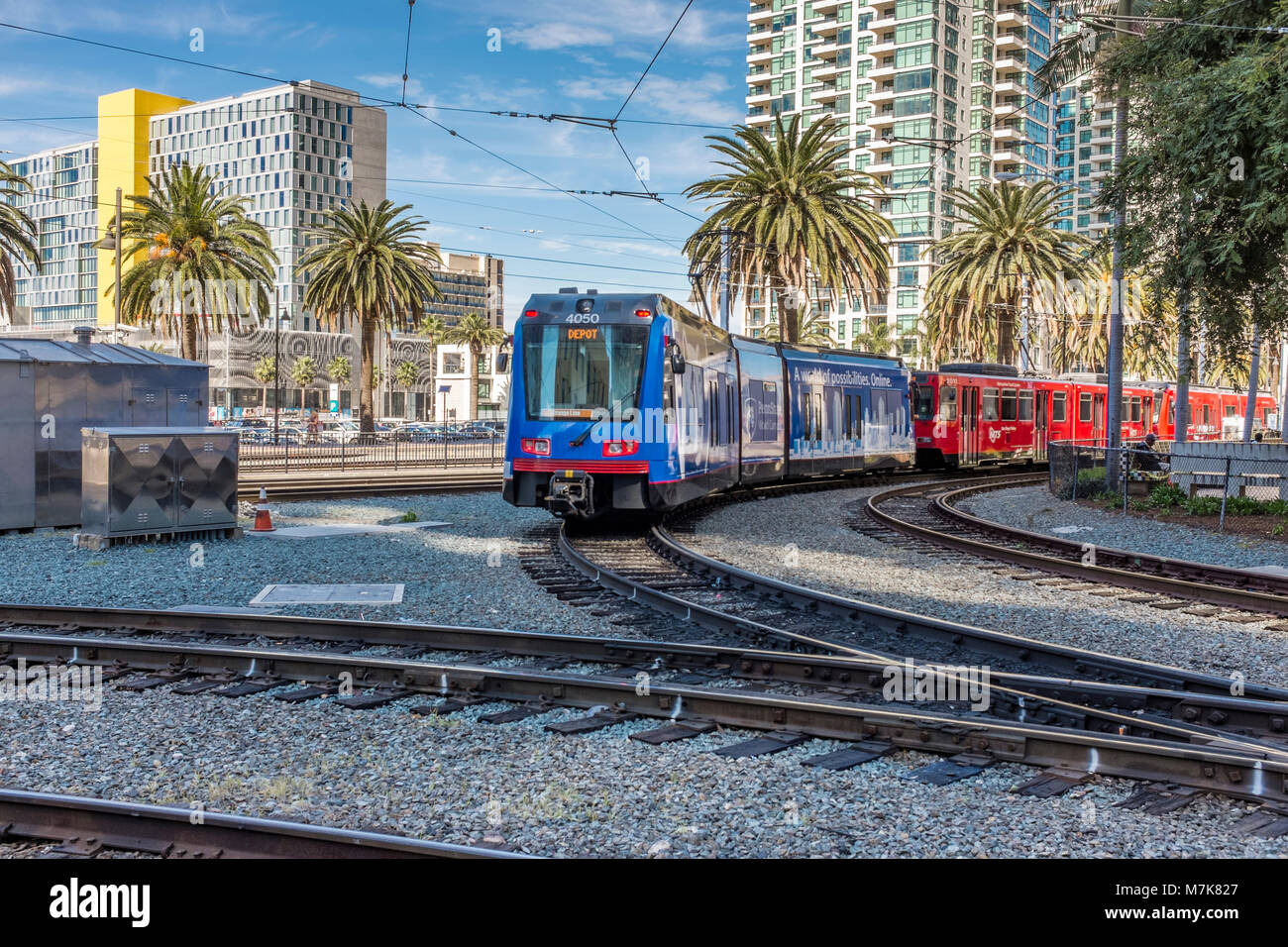 SAN DIEGO, CALIFORNIA, USA - Red Trolley of the San Diego Metropolitan ...