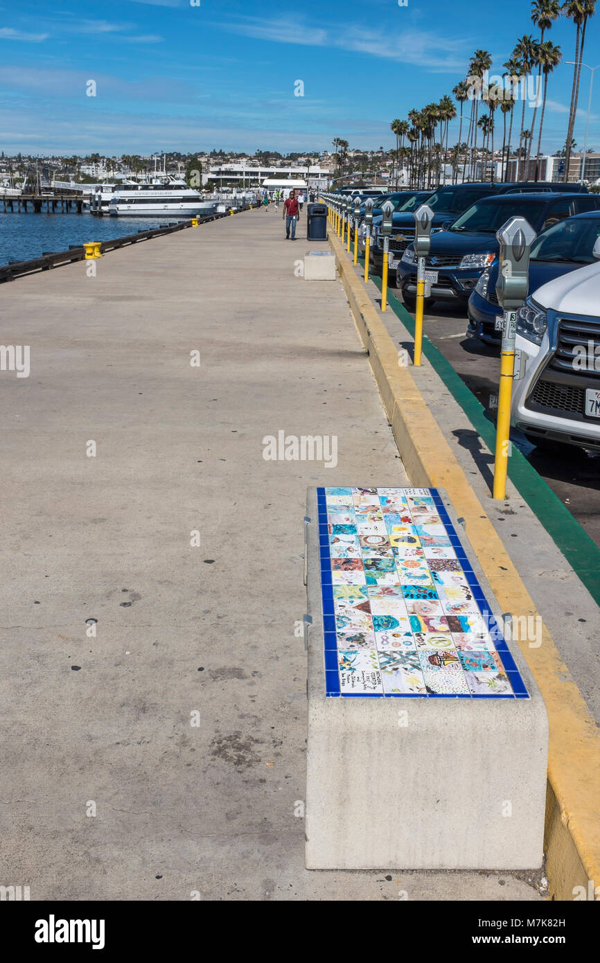 SAN DIEGO, CALIFORNIA, USA - Downtown San Diego next to the harbor on ...