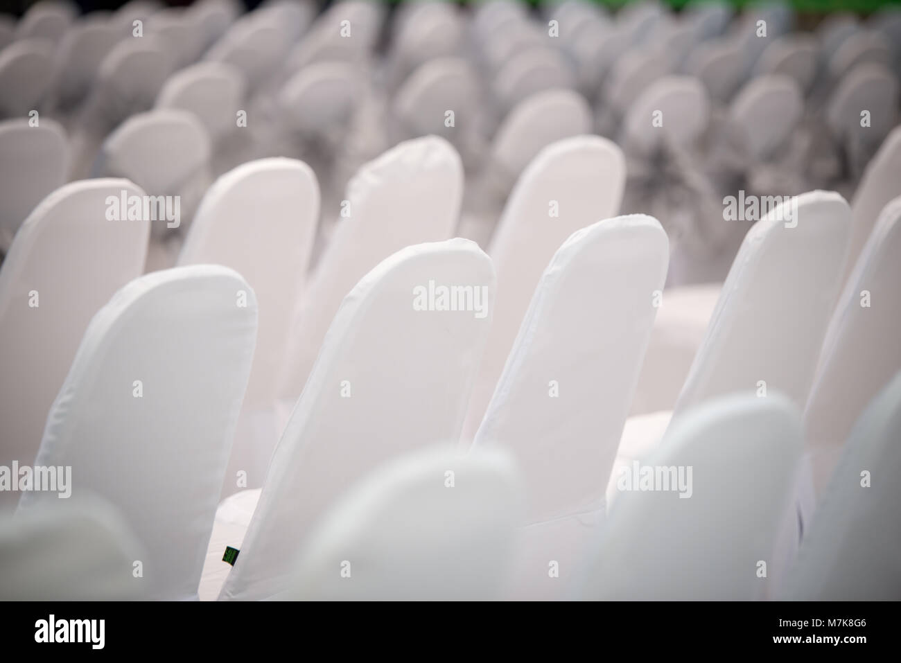 chair with white cover cloth in conference room Stock Photo - Alamy