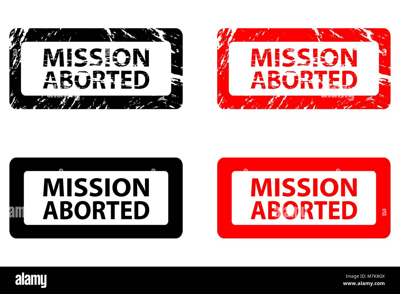 Mission aborted - rubber stamp - vector - black and red Stock Vector ...