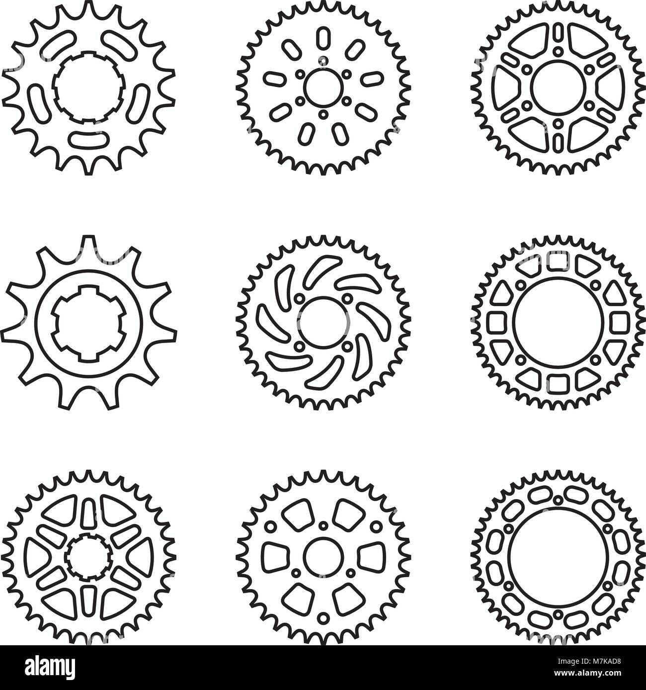 Motorcycle set icons vector Black and White Stock Photos & Images - Alamy