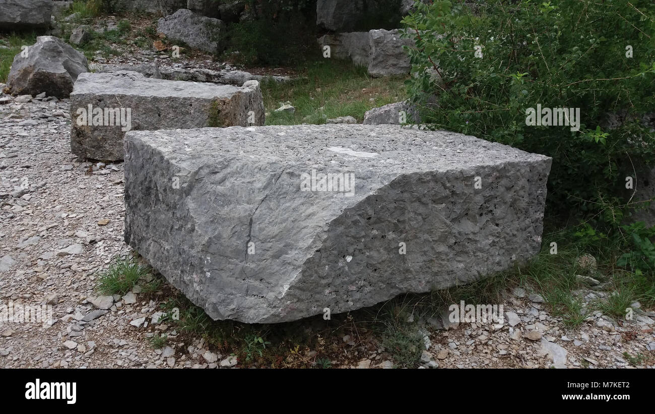 This image shows Giraud quarries, where blue stone (pierre bleue) is ...
